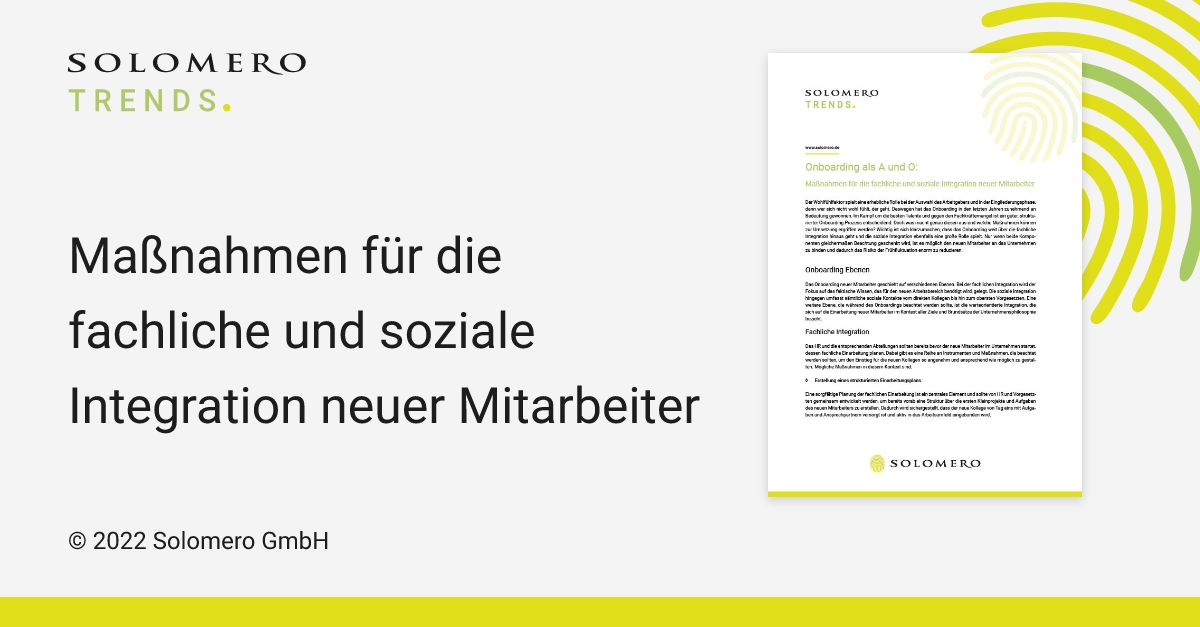 Onboarding - Maßnahmen zur fachlichen & sozialen Integration | solomero ...