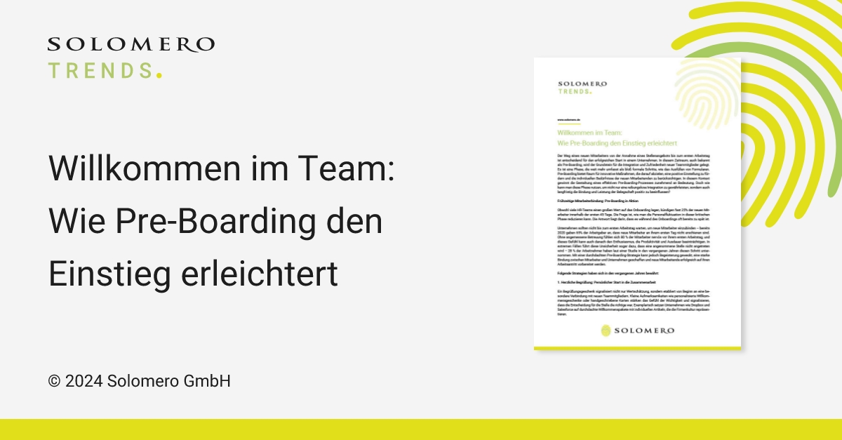 Wie Pre-Boarding den Einstieg erleichtert | solomero Trends